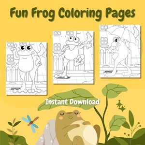 Cozy Frogs Coloring Page Set, Cozy Coloring Pages, Frog Coloring Page ...