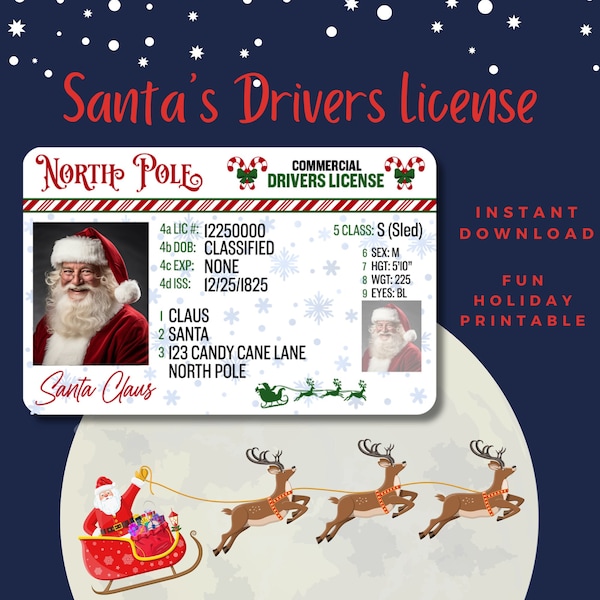 Printable Santa Driver's License - Etsy