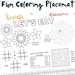 Placemat Activity Sheet,entertainment Sheets,placemat Printable ...