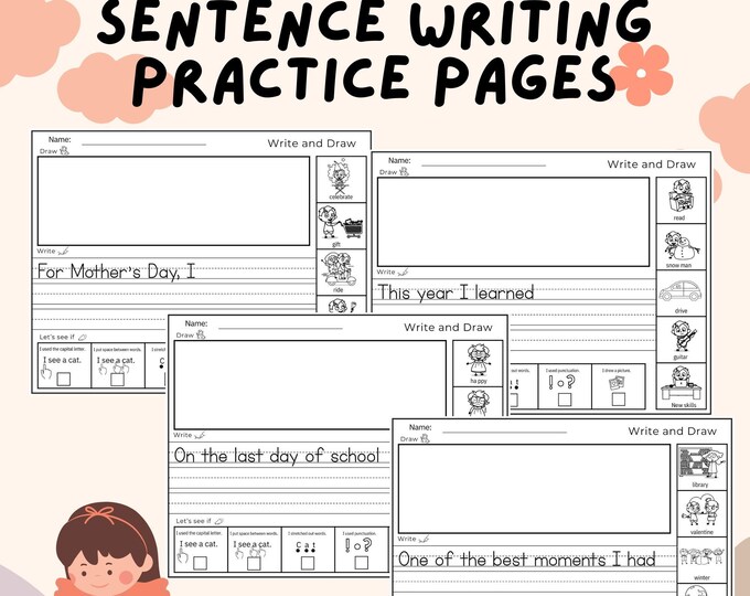 25 Printable Sentence Writing Worksheets, Write the Sentence Worksheets ...