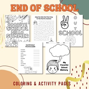 End of Year Coloring Activity Pages, Student School Activity, Peace Out ...