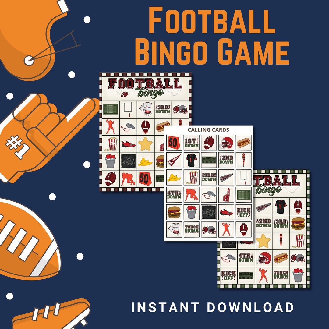 American Football Bingo,super Bowl Bingo,on Sundays We Watch Football ...