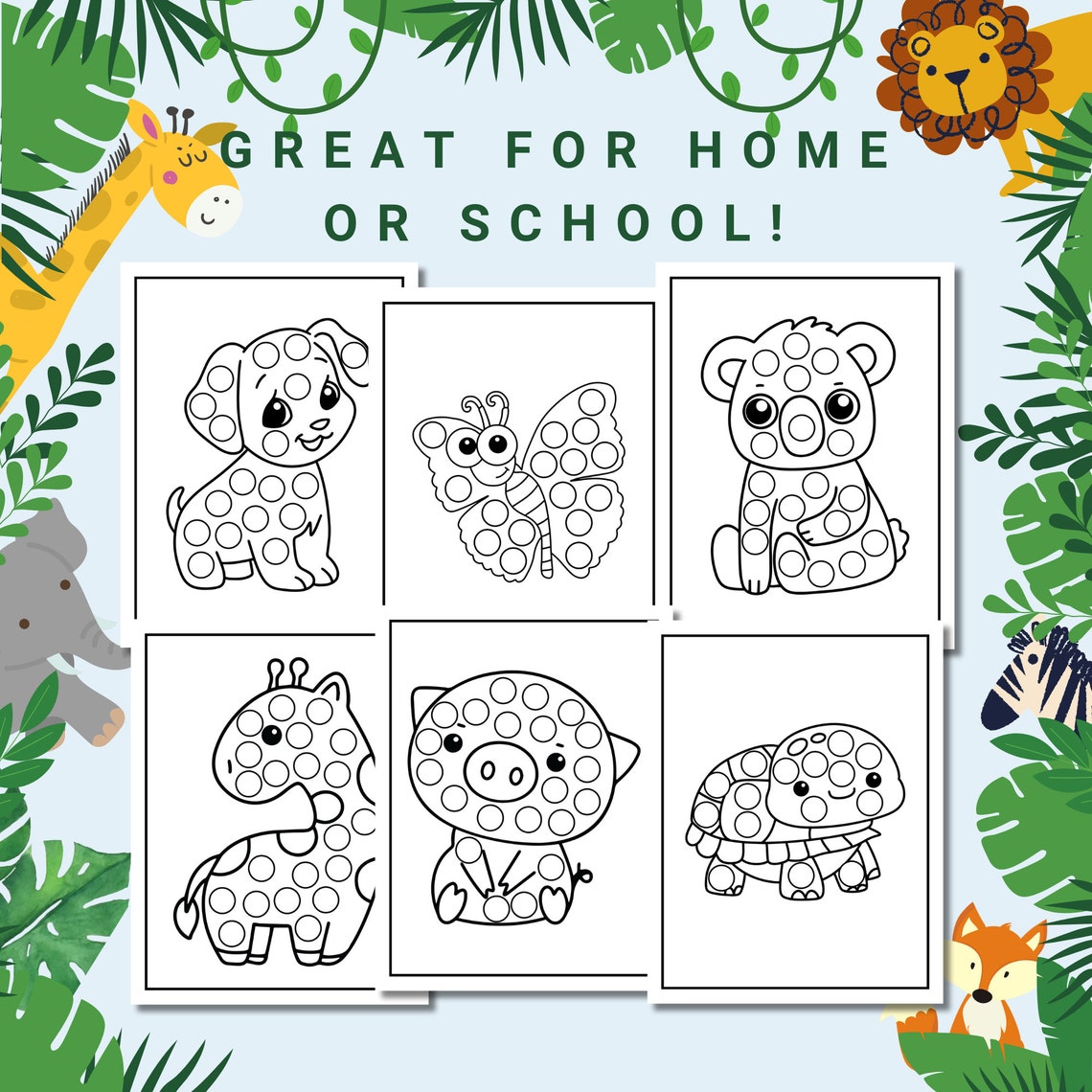 Animal Dot Marker Printables, Dot Marker Coloring Pages, Do A Dot ...