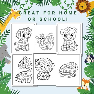 Animal Dot Marker Printables, Dot Marker Coloring Pages, Do A Dot ...