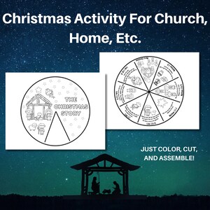 Nativity Story Coloring Wheel: Christmas Sunday School Activity ...