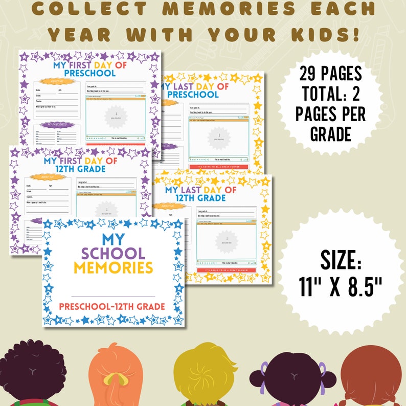 School Memory Box, School Memory Book, Kids Keepsake Journal, School ...