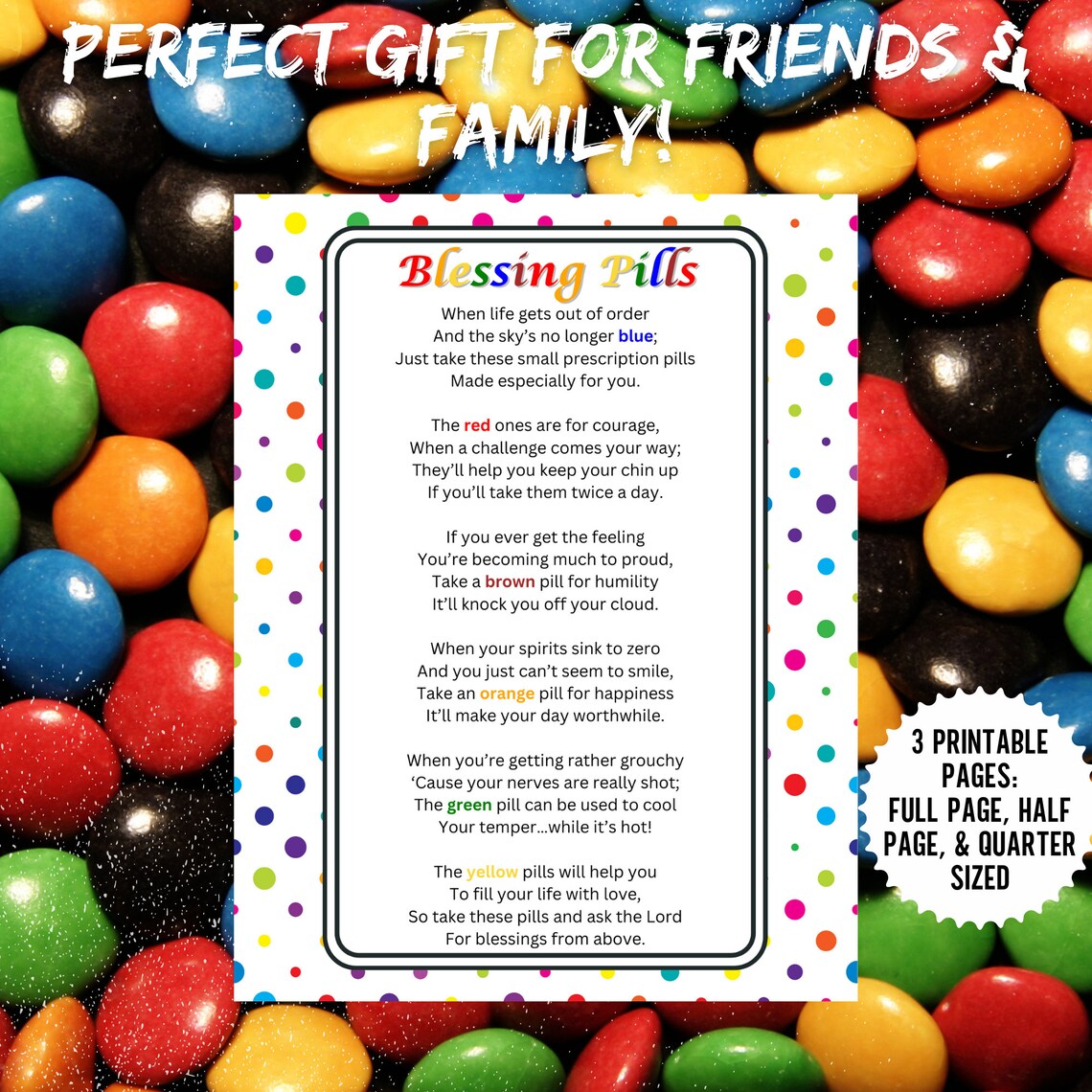 Blessing Pills Tag, Tasty Treats, Blessings Tag, Christian Poem, Words ...