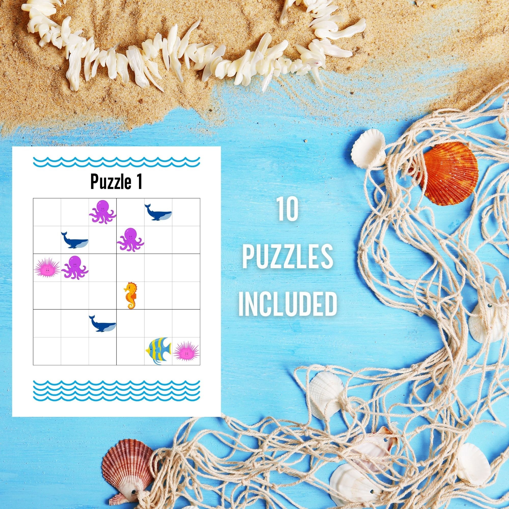 Ocean Animals Sudoku Puzzles: Kids Printable Activity (PDF) - Etsy