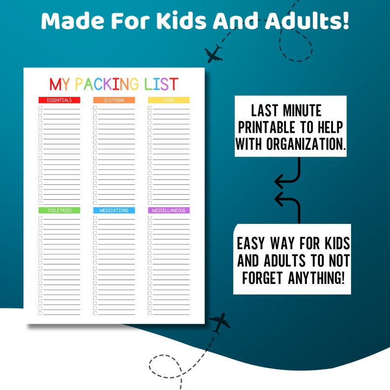 Kids Packing List, Packing List Template, Vacation Packing List ...
