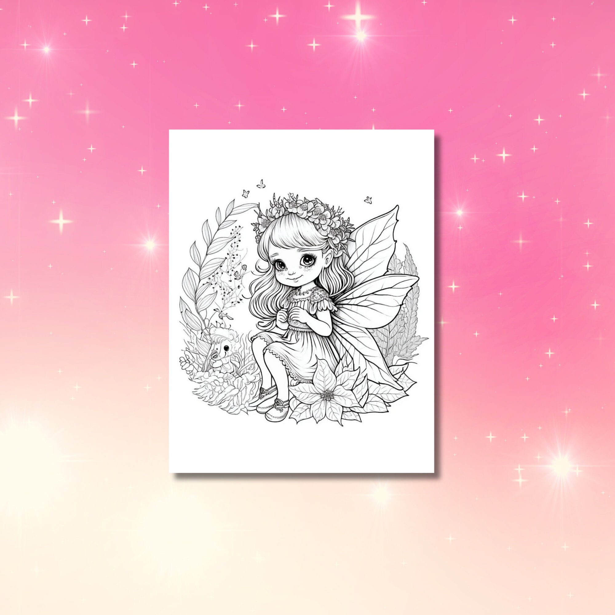 Magical Fairy Coloring Pages Adorable Coloring Books Fairy - Etsy