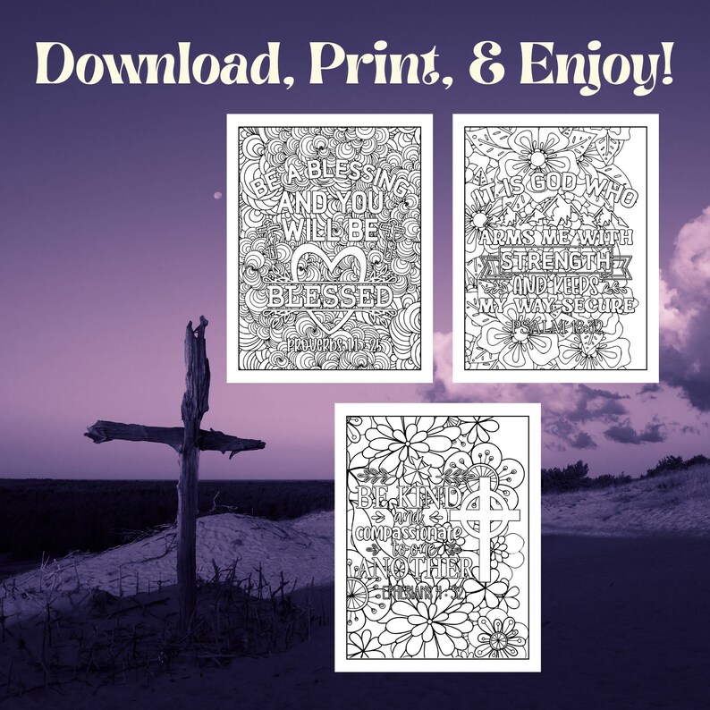 Coloring Scripture Cards,scripture Coloring Book,devotional Verses ...