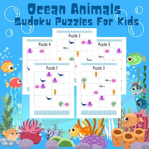 Picture Sudoku, Sudoku Puzzles, Ocean Animals Printable, Printable ...