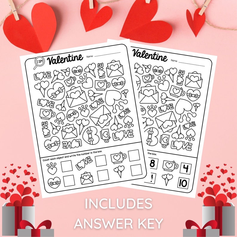 I Spy Valentine Card,printable Valentines Day I Spy,valentines Activity ...