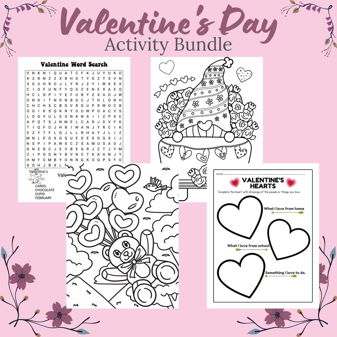 Valentine's Day Activity Bundle: Word Search, Scramble (PDF Download ...