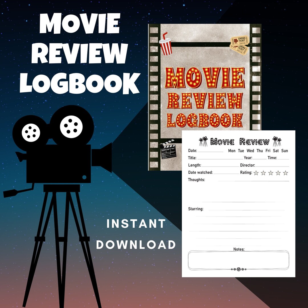 Fun Movie Tracker Gifts,rate Movie Diary,movie Logbook Notebook,movie ...