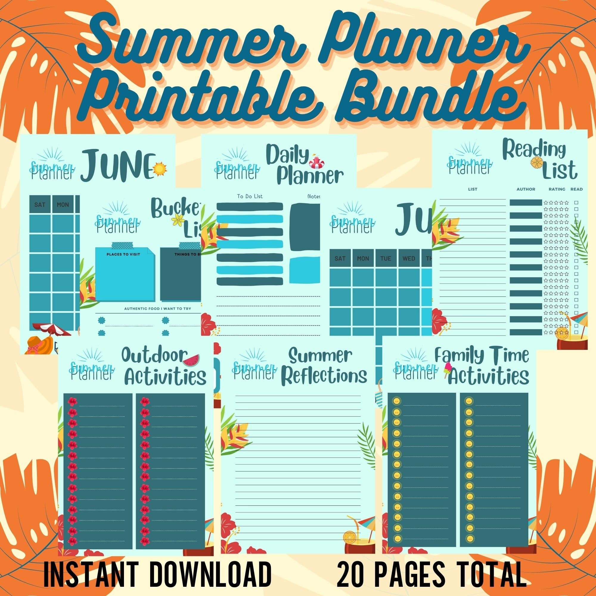 Printable Summer 2023 Bundle, Bucket Lists, Summer Reading List, Family Activities List, Summer ...