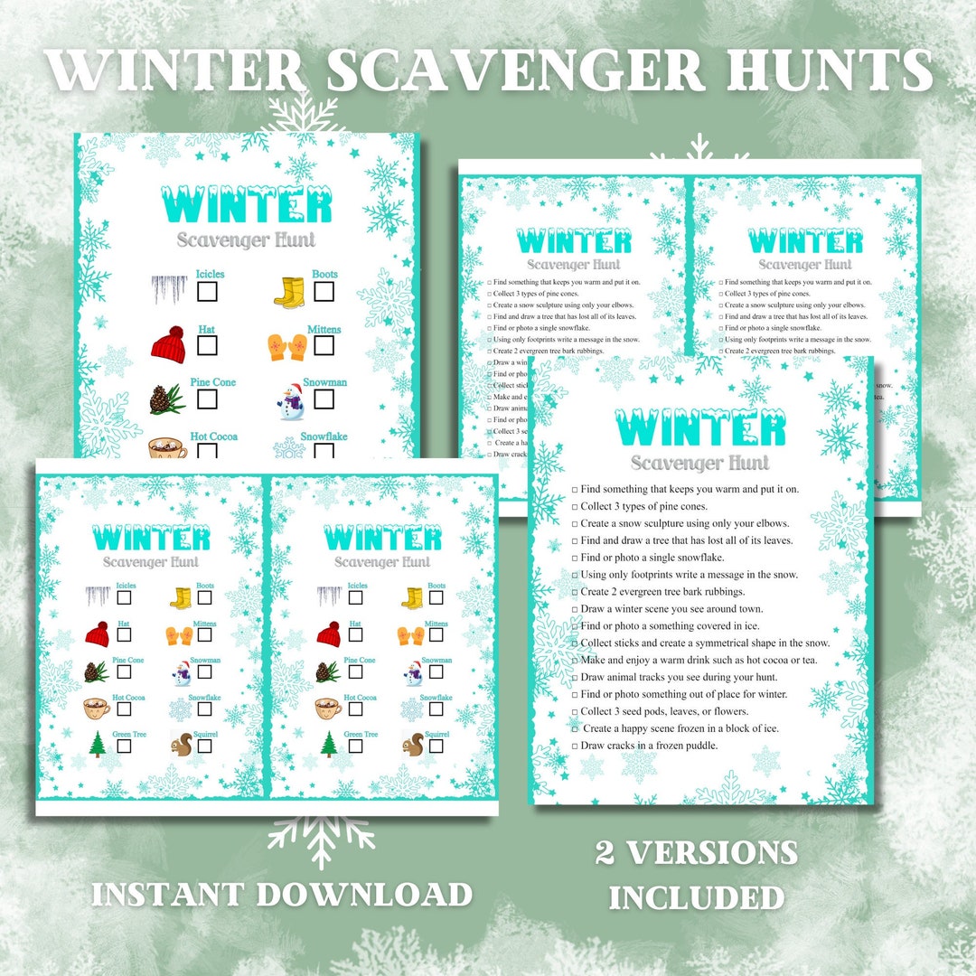 Winter Scavenger Hunt, Snow Day Activity, Large Group Game, Winter ...