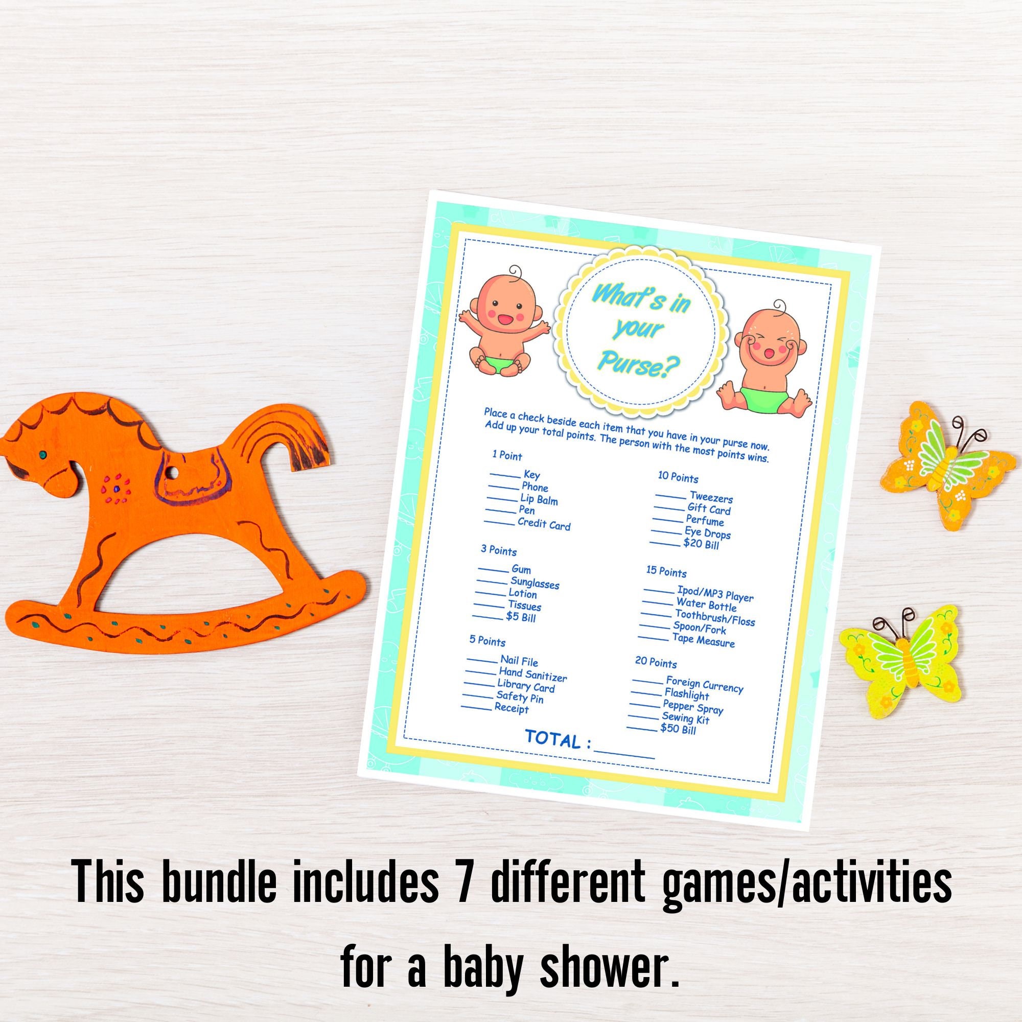 Baby Shower Activity Book, Baby Shower Word Scramble, Baby Shower ...