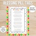 Blessing Pill Tags: Christian Poem Candy Favor (printable Tag) - Etsy