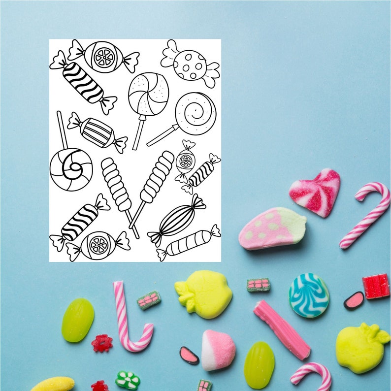 Candy Coloring Pages, Sweets and Treats, Kids Activity (printable PDF ...