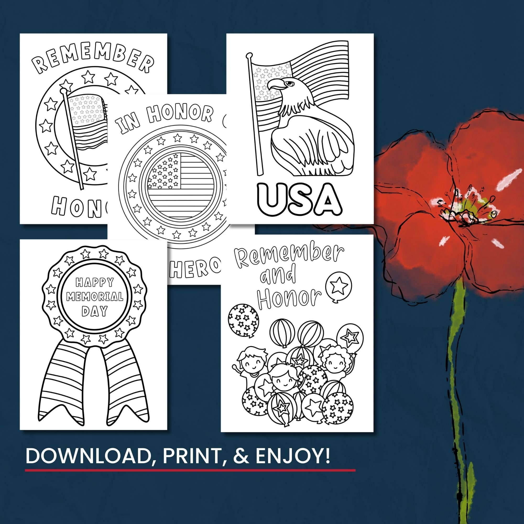 Memorial Day Coloring Pages, Honor Our Heroes, Patriotic Coloring ...