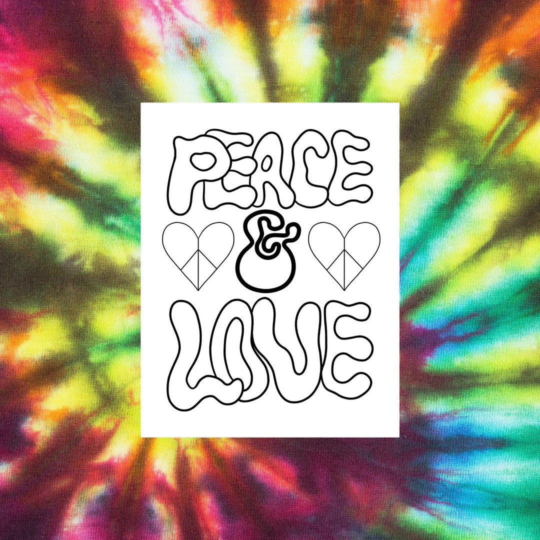 Groovy Coloring Book: Hippie Peace & Love Pages (PDF Download) - Etsy
