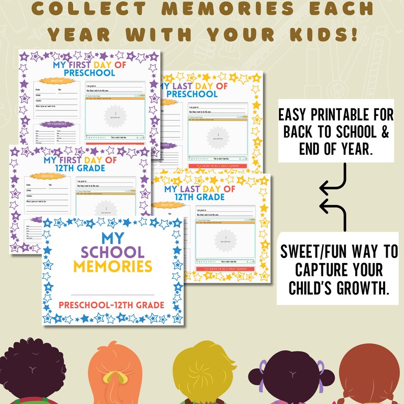 School Memory Box, School Memory Book, Kids Keepsake Journal, School ...