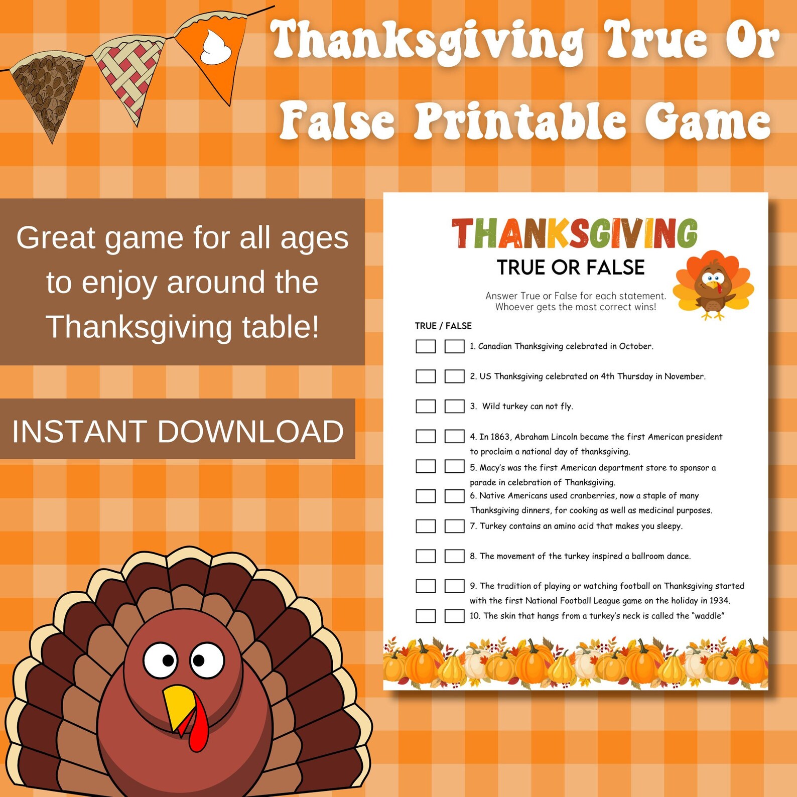 Thanksgiving Fowl Play, Fact or Fiction, True or False, Thanksgiving ...