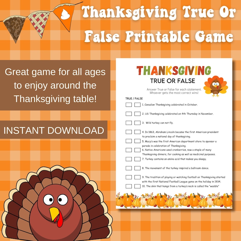 Thanksgiving Fowl Play, Fact or Fiction, True or False, Thanksgiving ...