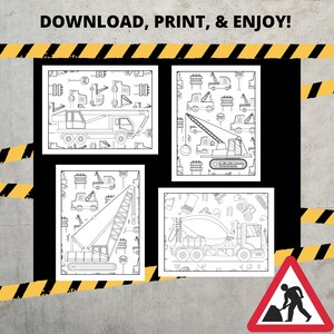 Construction Trucks Coloring Book Pages, Truck Coloring Pages, Digging ...