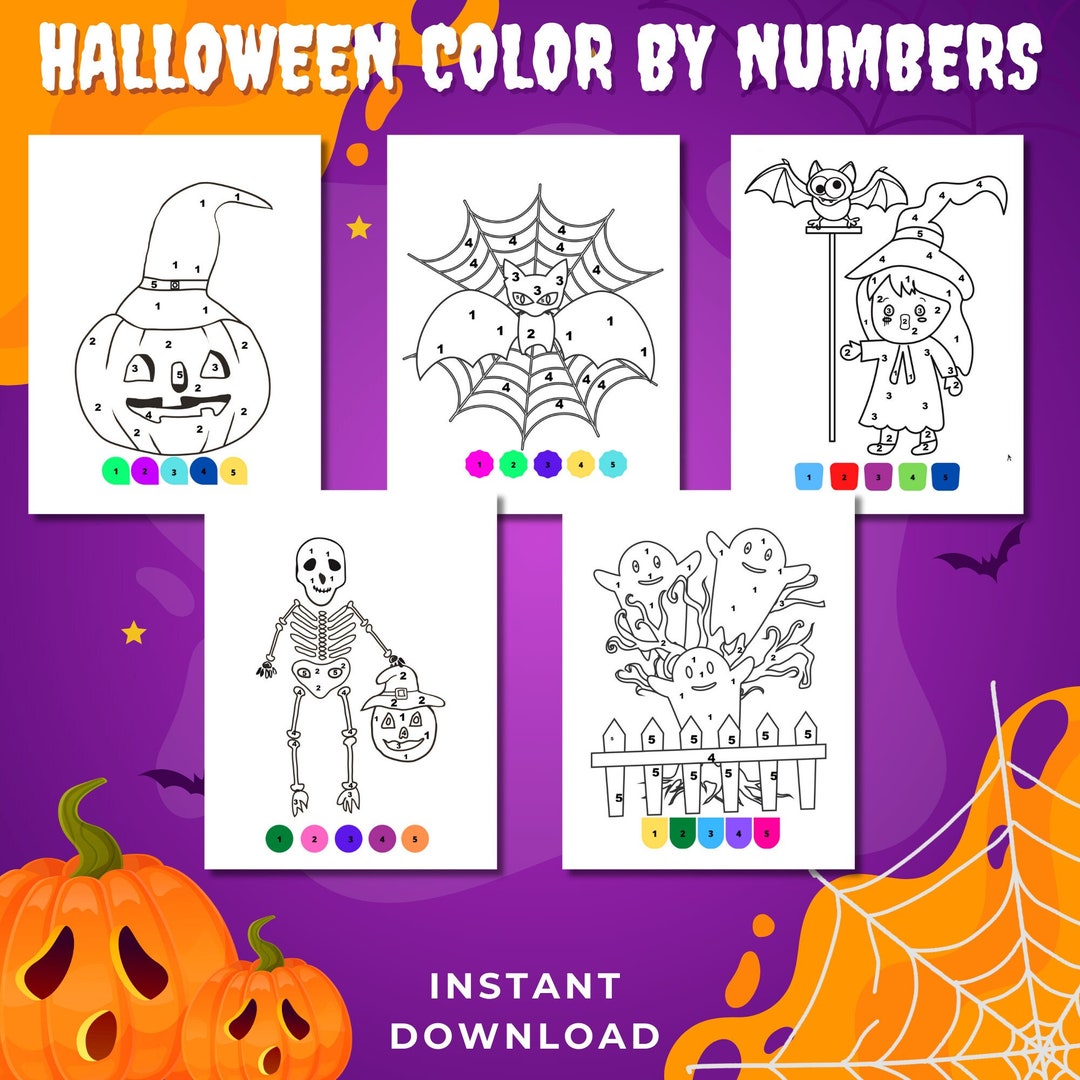Number Recognition, Spooky Coloring,color by Numbers,halloween Activity ...