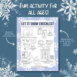 Snow Day Rituals, Winter Checklist, Winter to Do List, Make It Snow ...