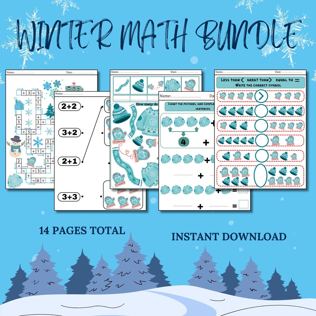 Winter Number Worksheets, Winter Worksheets, Winter Activities ...