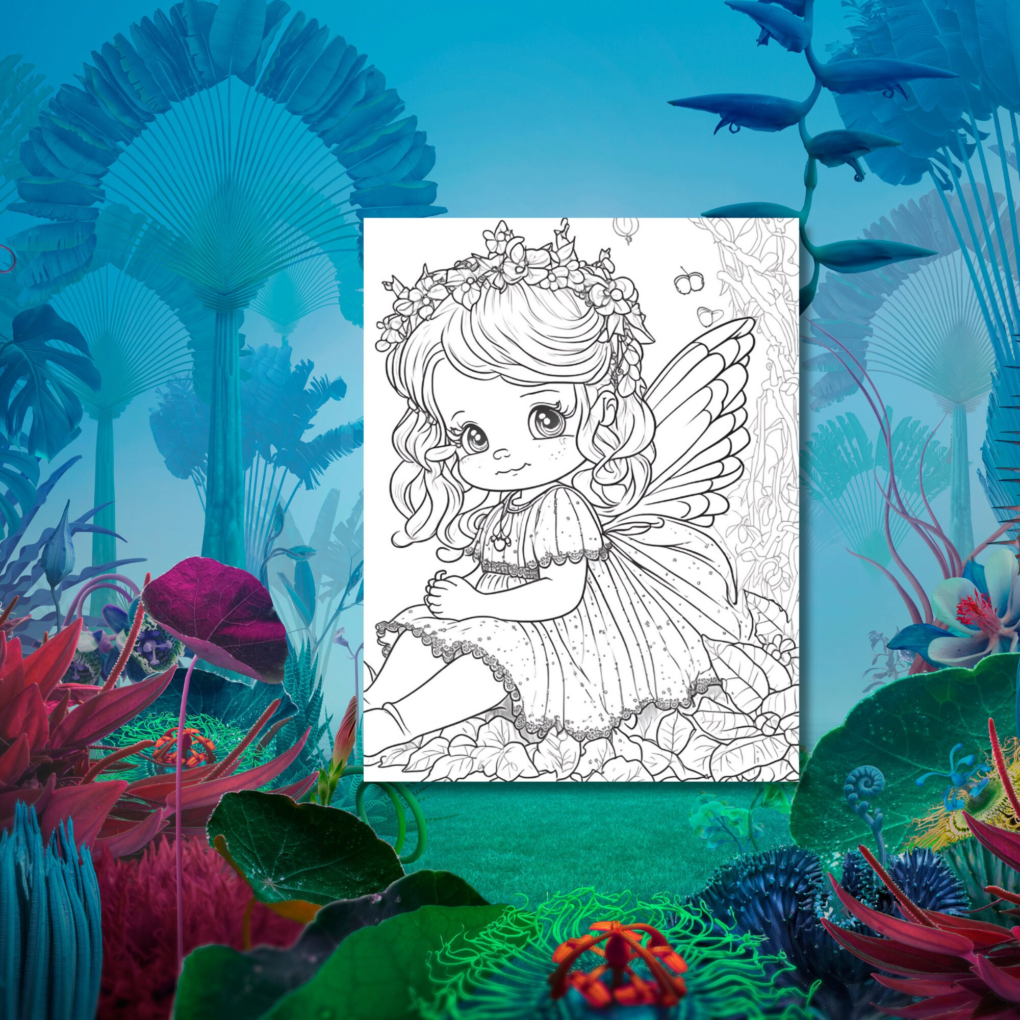 Magical Fairy Coloring Pages Adorable Coloring Books Fairy - Etsy