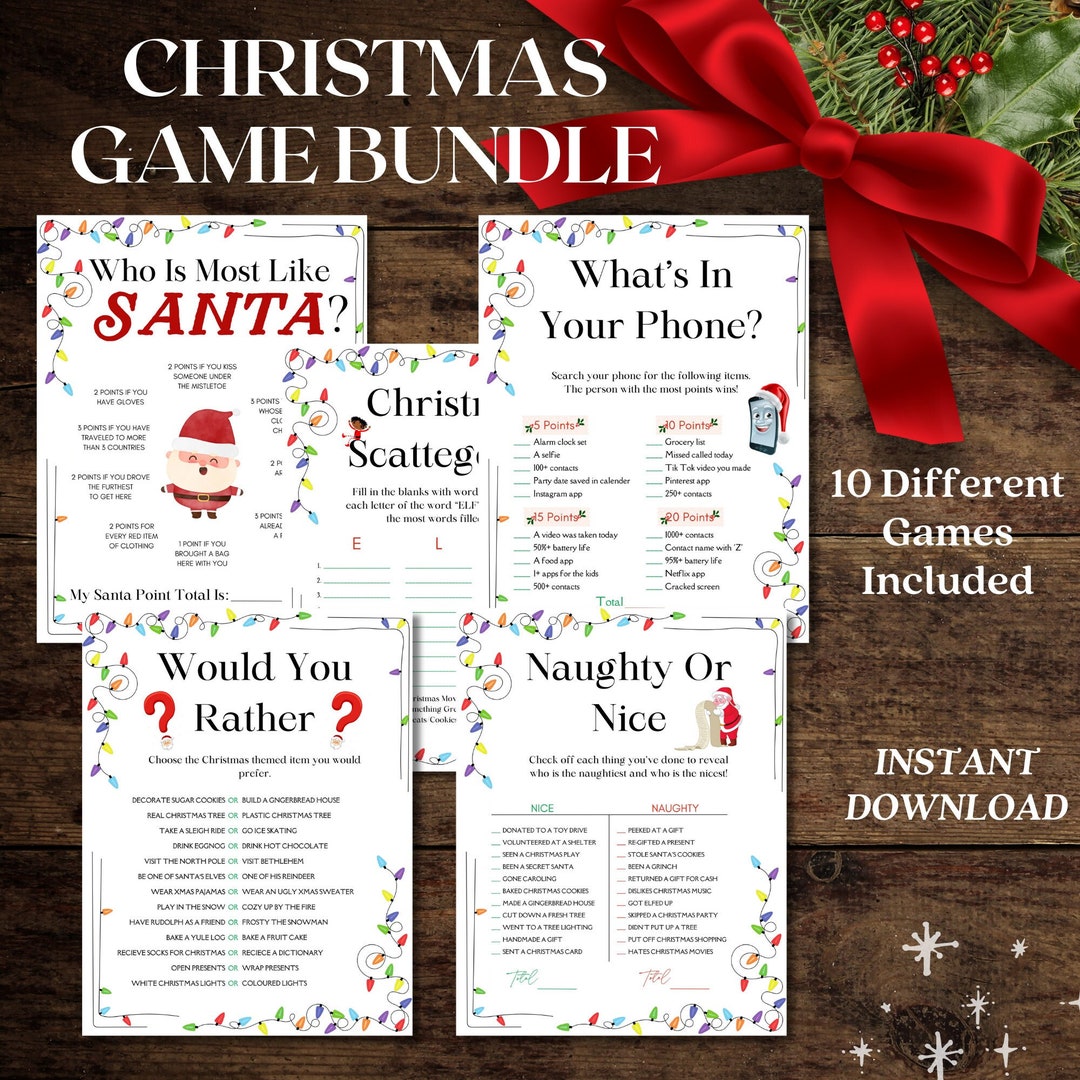 Printable Christmas Game Bundle: Family Holiday Activities (digital ...