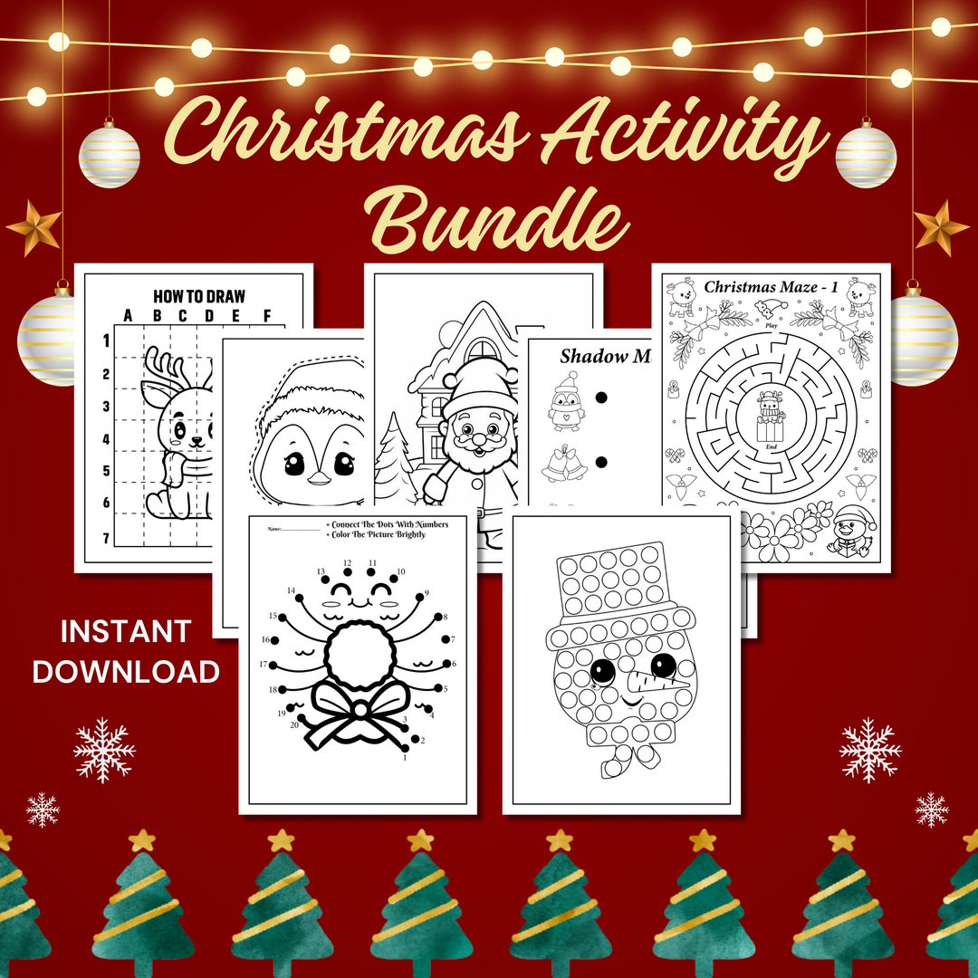 Holiday Mazes, Shadow Matching, Christmas Activity Pack, Connect the ...