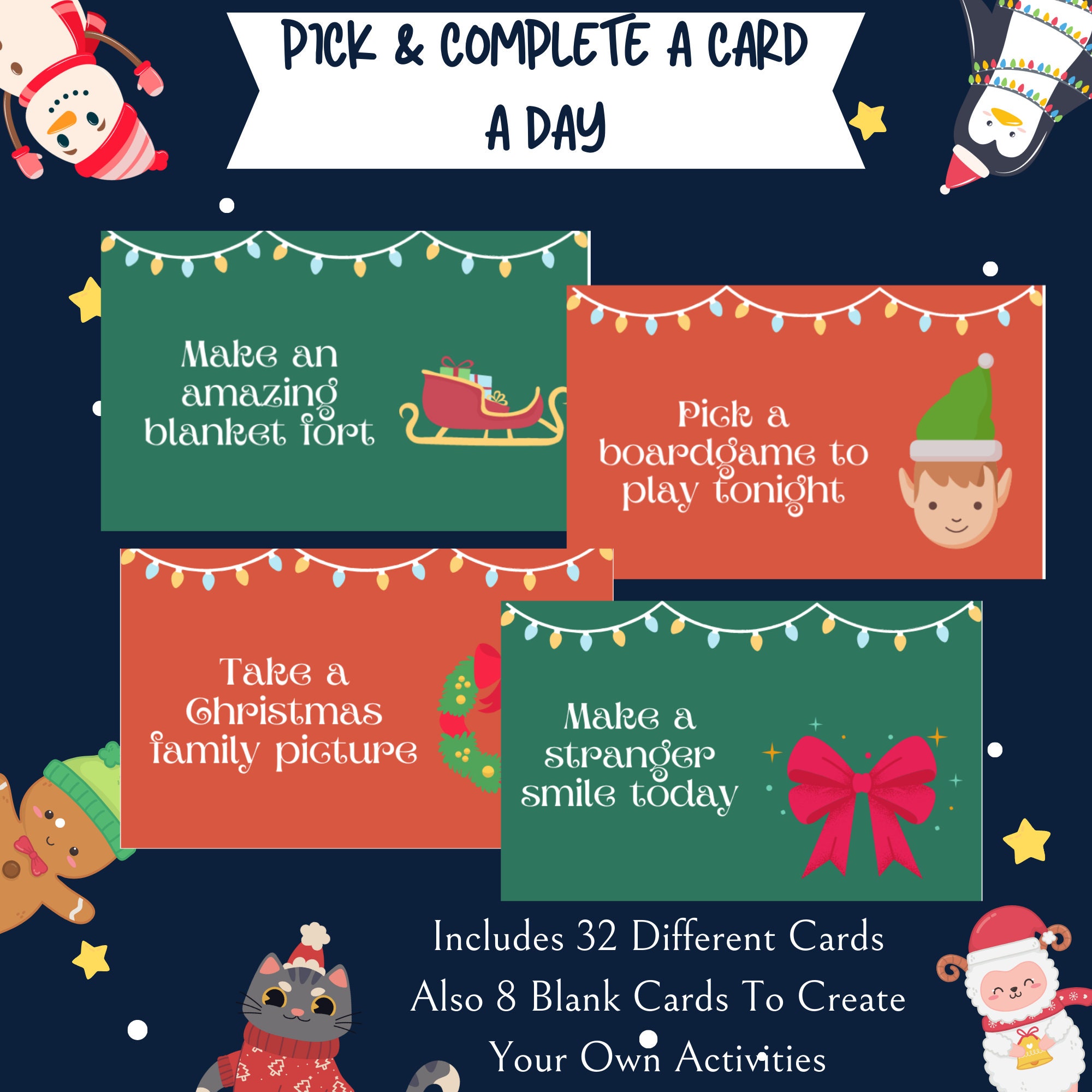 Christmas Advent Activity Cards: Family Fun (digital Download) - Etsy