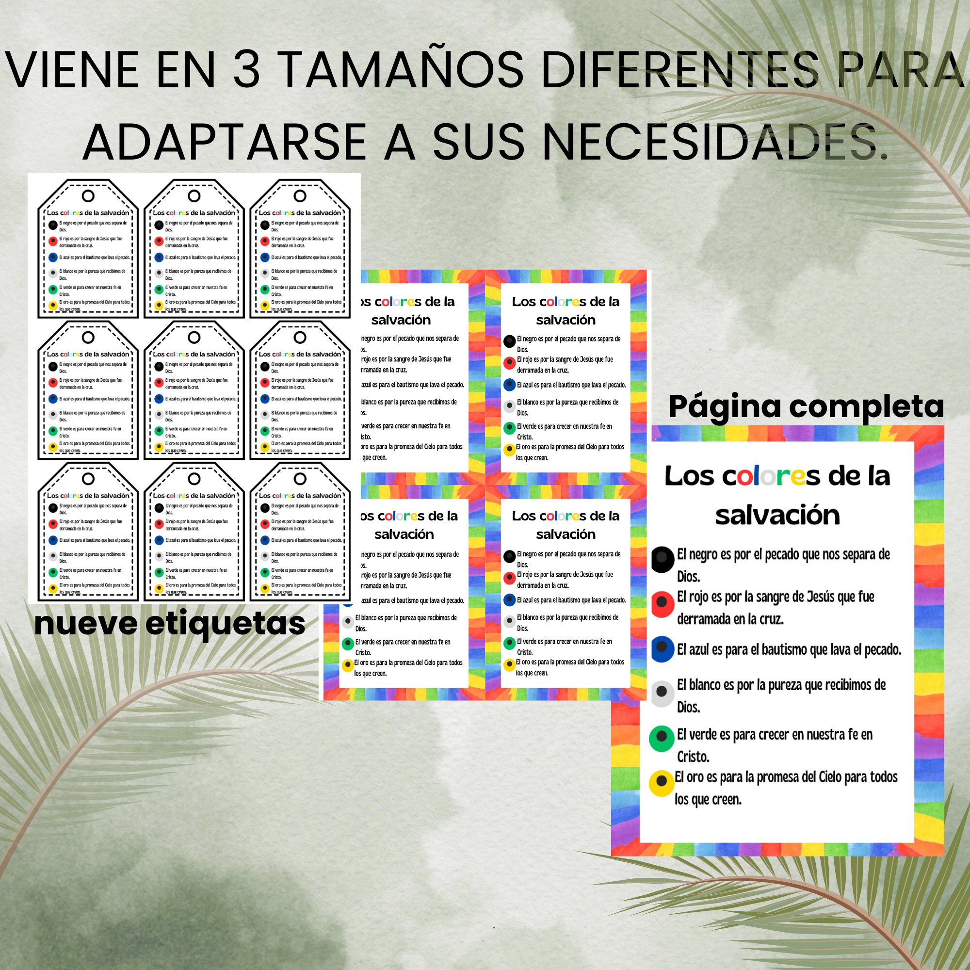 Salvation Bracelet Printable Tags: Spanish Sunday School (digital ...