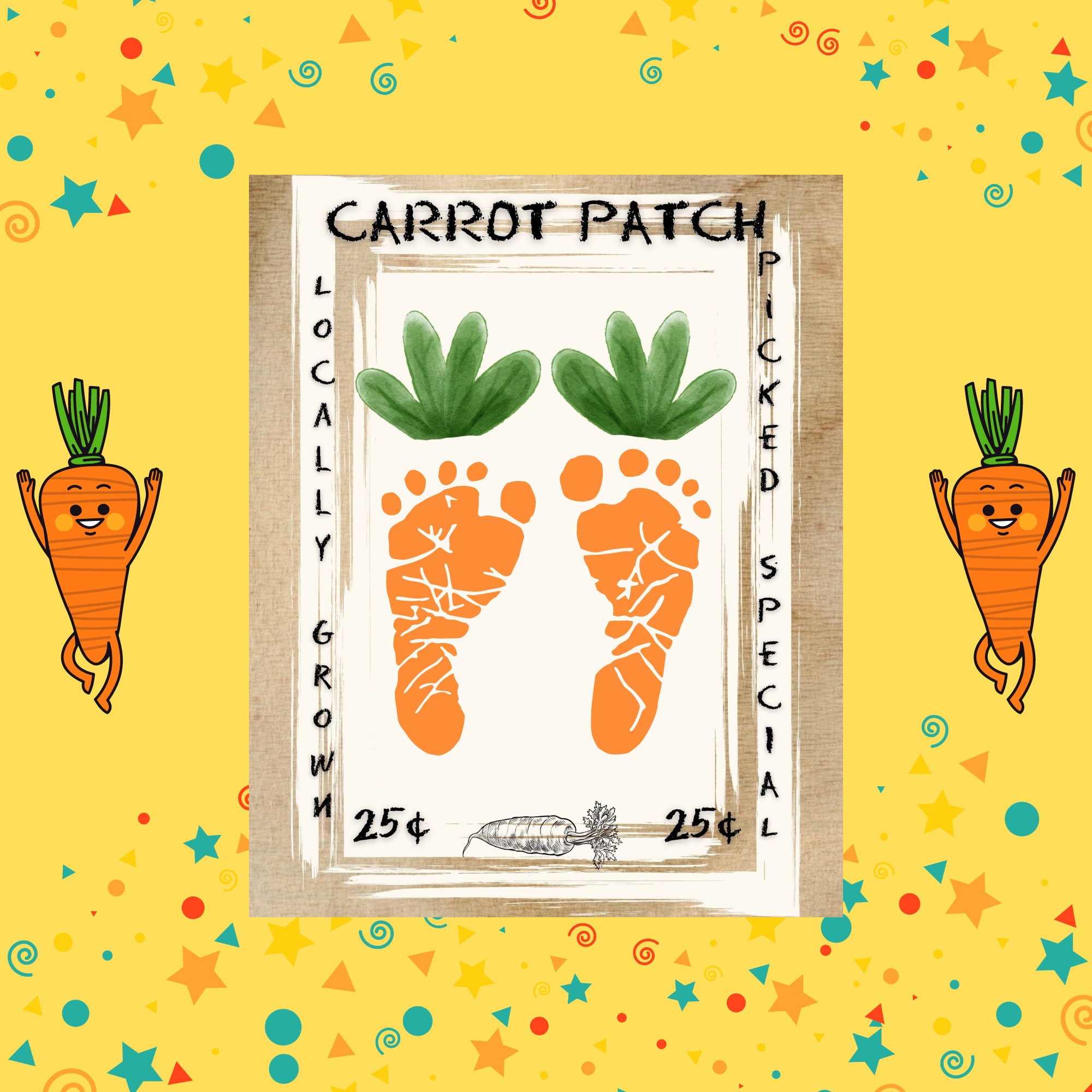 Carrot Footprint,easter Footprint Craft,footprint Feet Art Craft,carrot ...