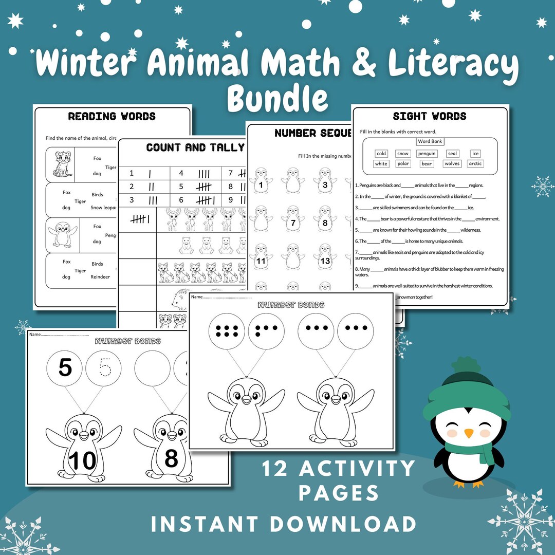 Arctic Animals Unit Study, Winter Animals Unit Study, Penguin Math ...