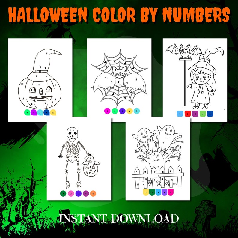 Number Recognition Spooky Coloringcolor by Numbershalloween - Etsy