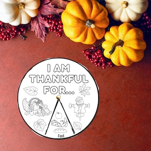 Thanksgiving Coloring Wheel, I Am Thankful For, Gratitude Craft ...