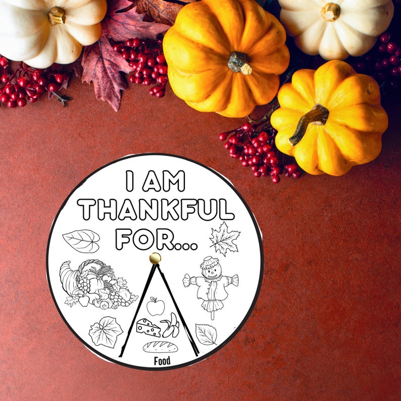 Thanksgiving Coloring Wheel, I Am Thankful For, Gratitude Craft ...