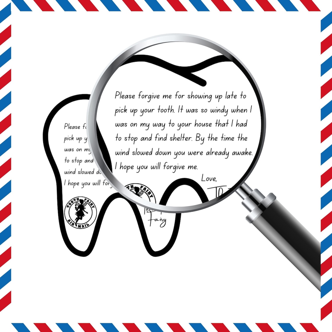 Mini Tooth Fairy Sorry Im Late Note,tooth Fairy Apology Letter ...