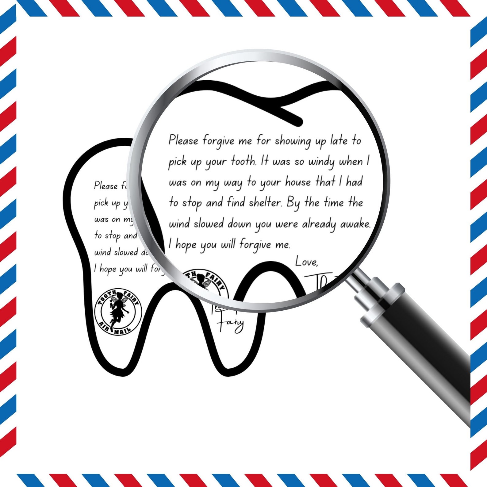 Mini Tooth Fairy Sorry Im Late Note,tooth Fairy Apology Letter ...