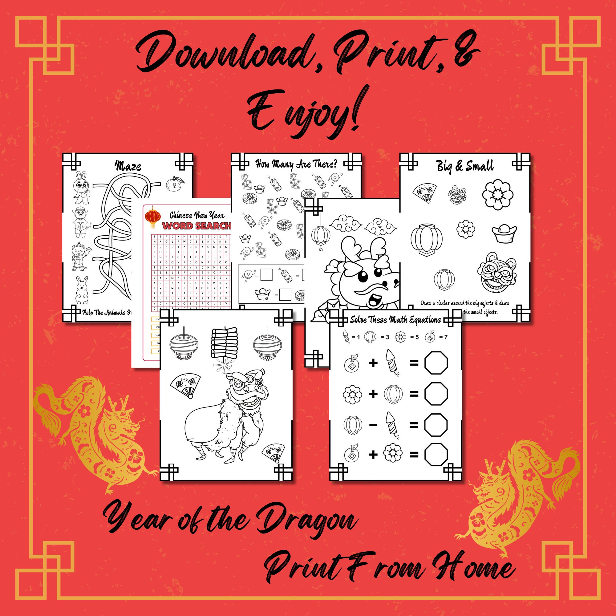 Chinese New Year Kids Activities, Chinese New Year Digital, Lunar New ...