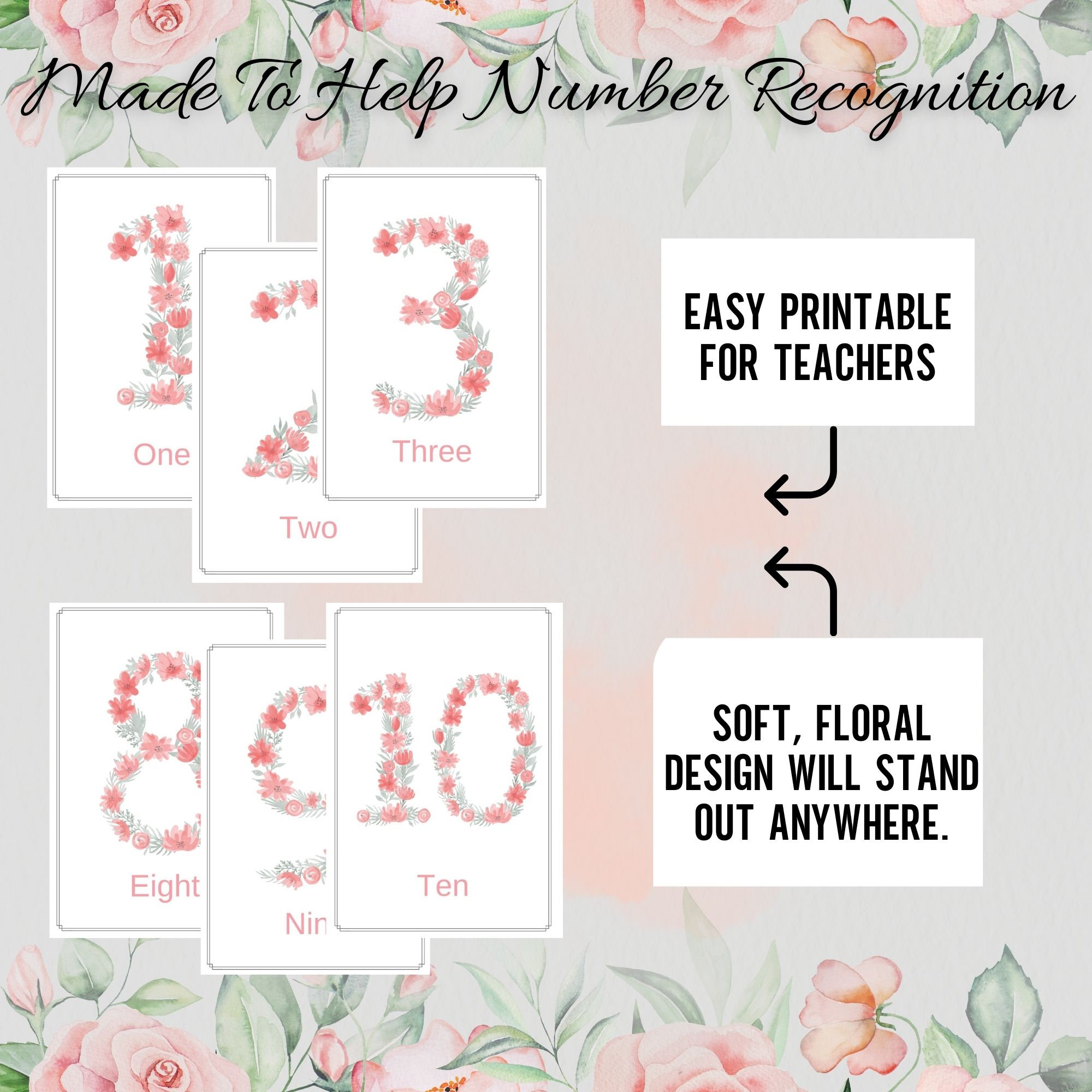 Number Flash Cards 1-10, Number Cards 1-10, Preschool Counting Flash ...