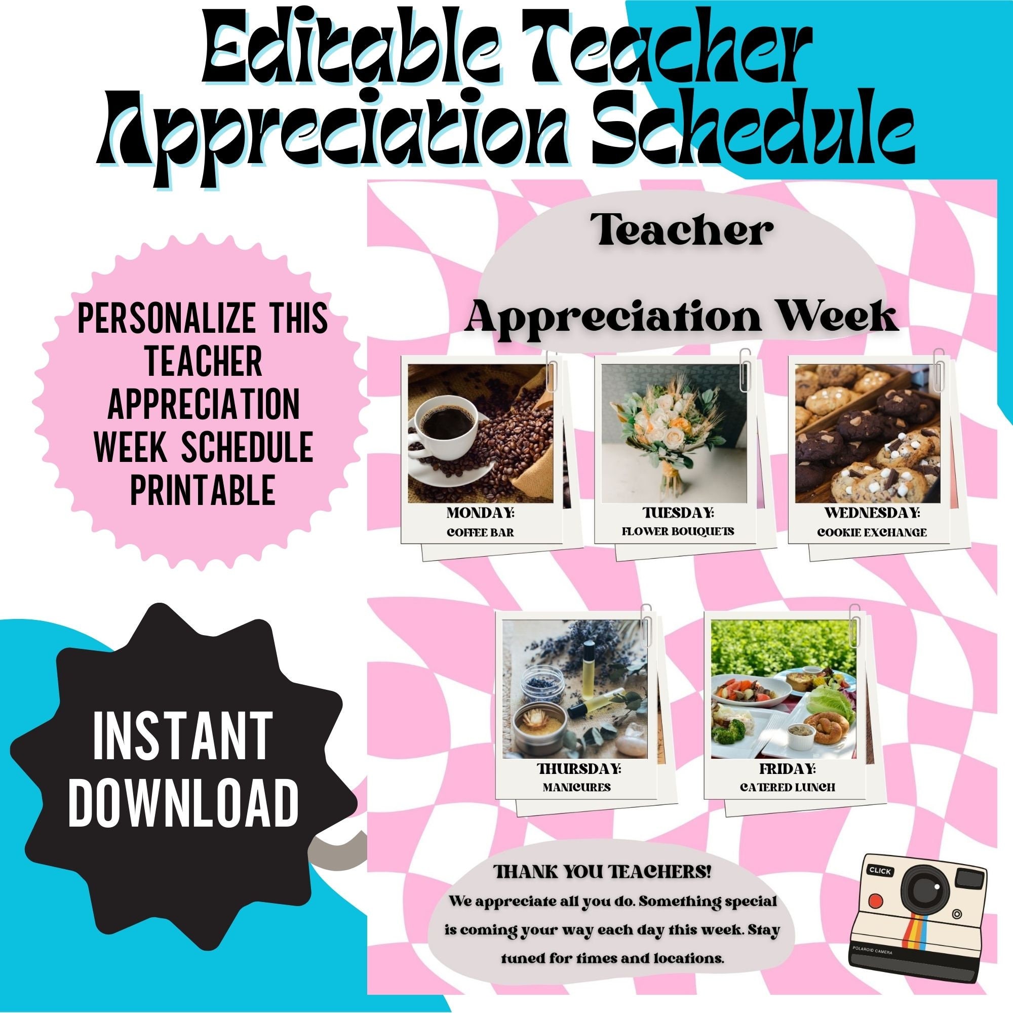 Editable Teacher Appreciation Week,teacher Appreciation Week Printable ...