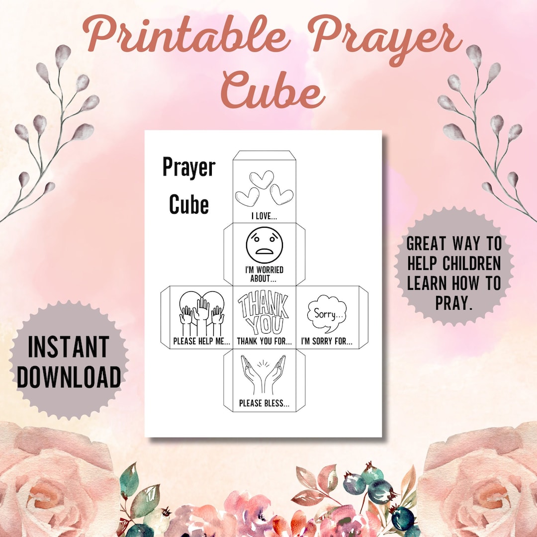 Printable Prayer Cube for Kids: Sunday School Activity (digital ...