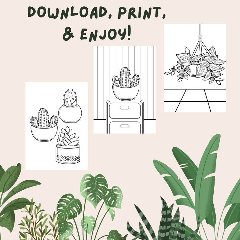 Boho Plant Coloring Pages